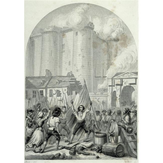French Revolution Storming of the Bastille In Paris 14 July 1789 Poster ...