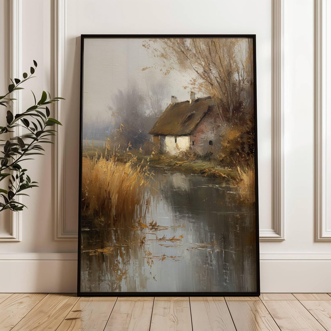 French Riverside Cottage Garden Wildflower Field Landscape, Unframed ...