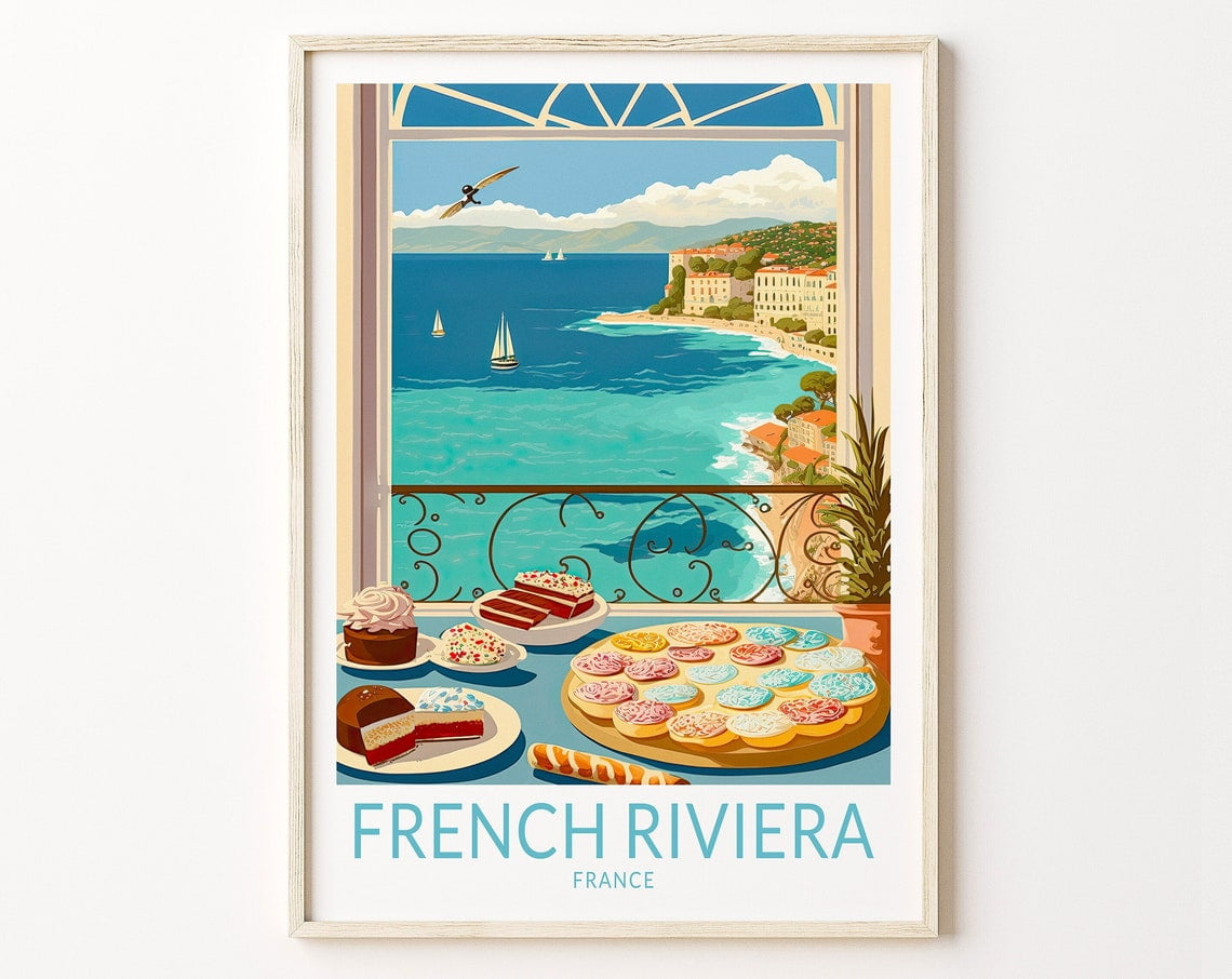 French Riviera Food And Travel Print, Côte D'Azur Poster Print, Côte D ...