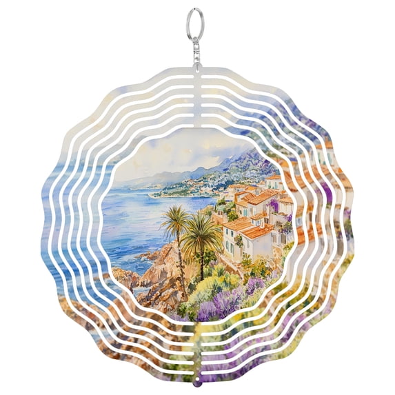 French Riviera Monaco View 3D Wind Spinner Stainless Steel Kinetic ...