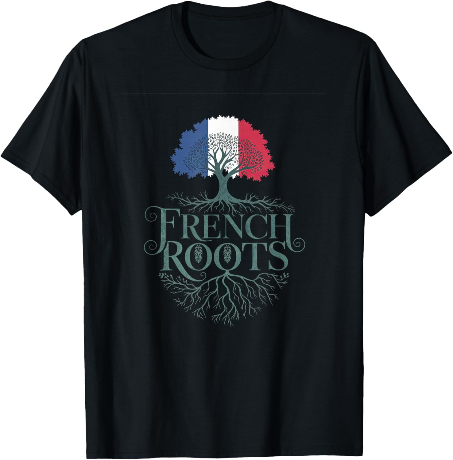 French Roots - France Flag Colors Family Tree Souvenir T-Shirt men and ...