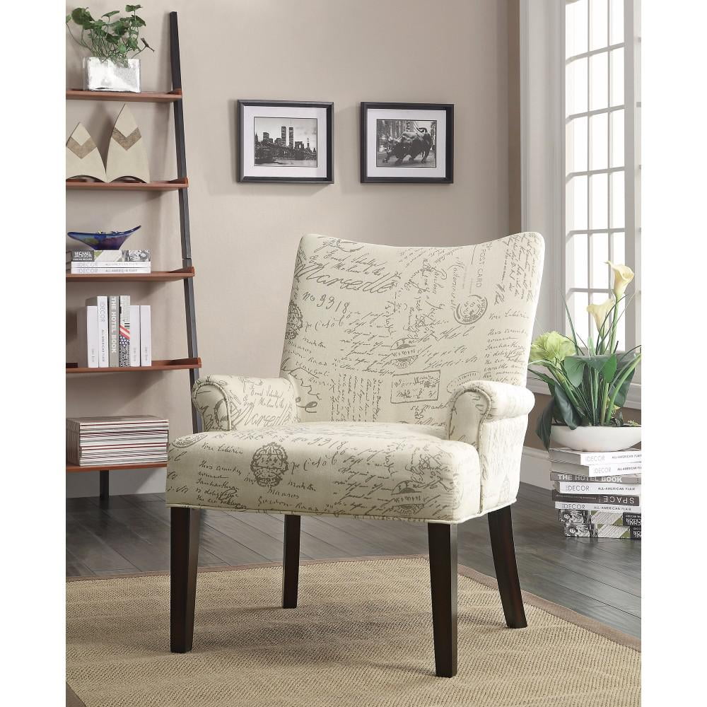 HomeRoots French Script Accent Chair, Off White - Walmart.com