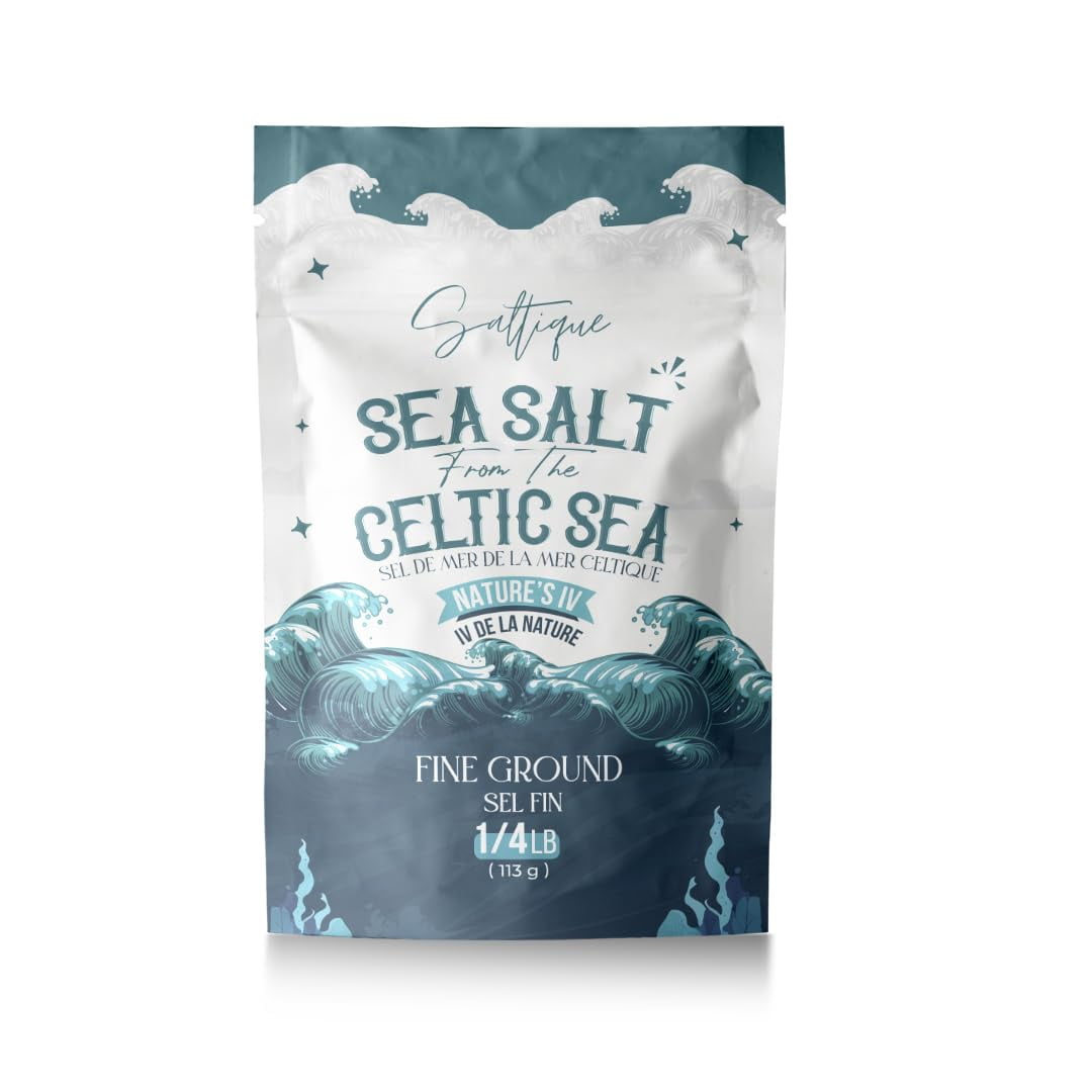 French Sea Salt Fine ground From the Celtic Sea 1/4lb- 100% Unrefined ...