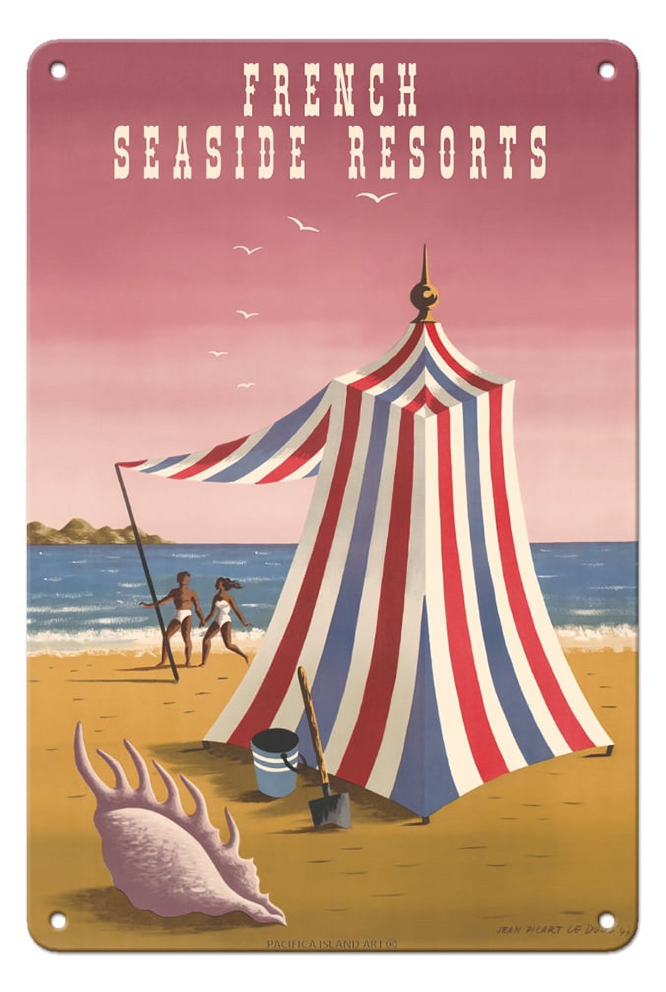 French Seaside Resorts - Vintage Travel Poster by Jean Picart Le Doux c ...