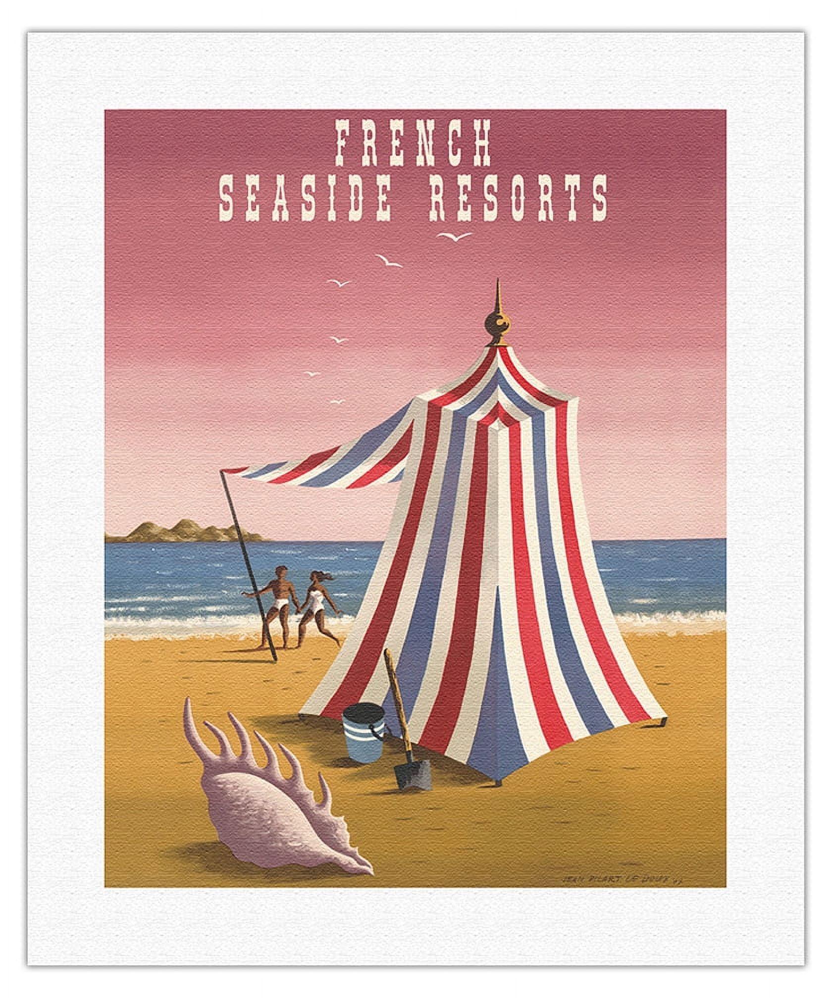 French Seaside Resorts - Vintage Travel Poster by Jean Picart Le Doux c ...
