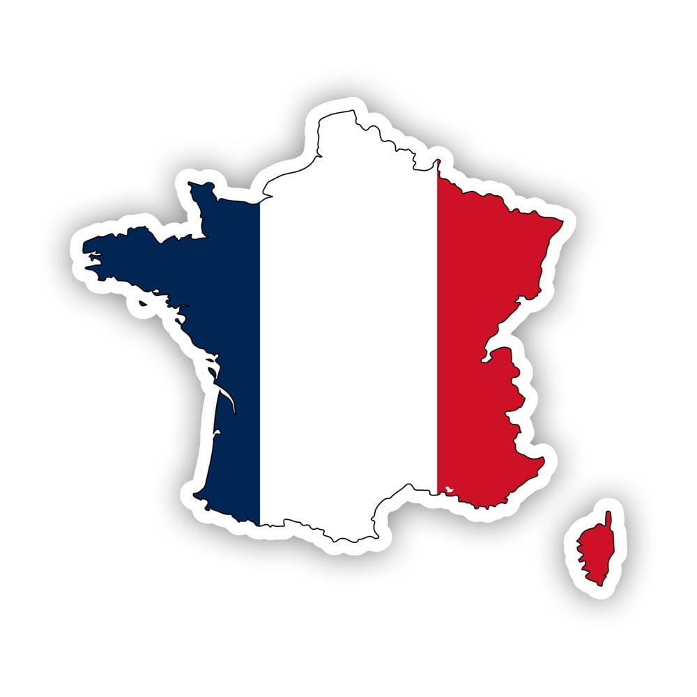 French Shaped France Flag Sticker Decal - Self Adhesive Vinyl - Weatherproof - Made in USA ...