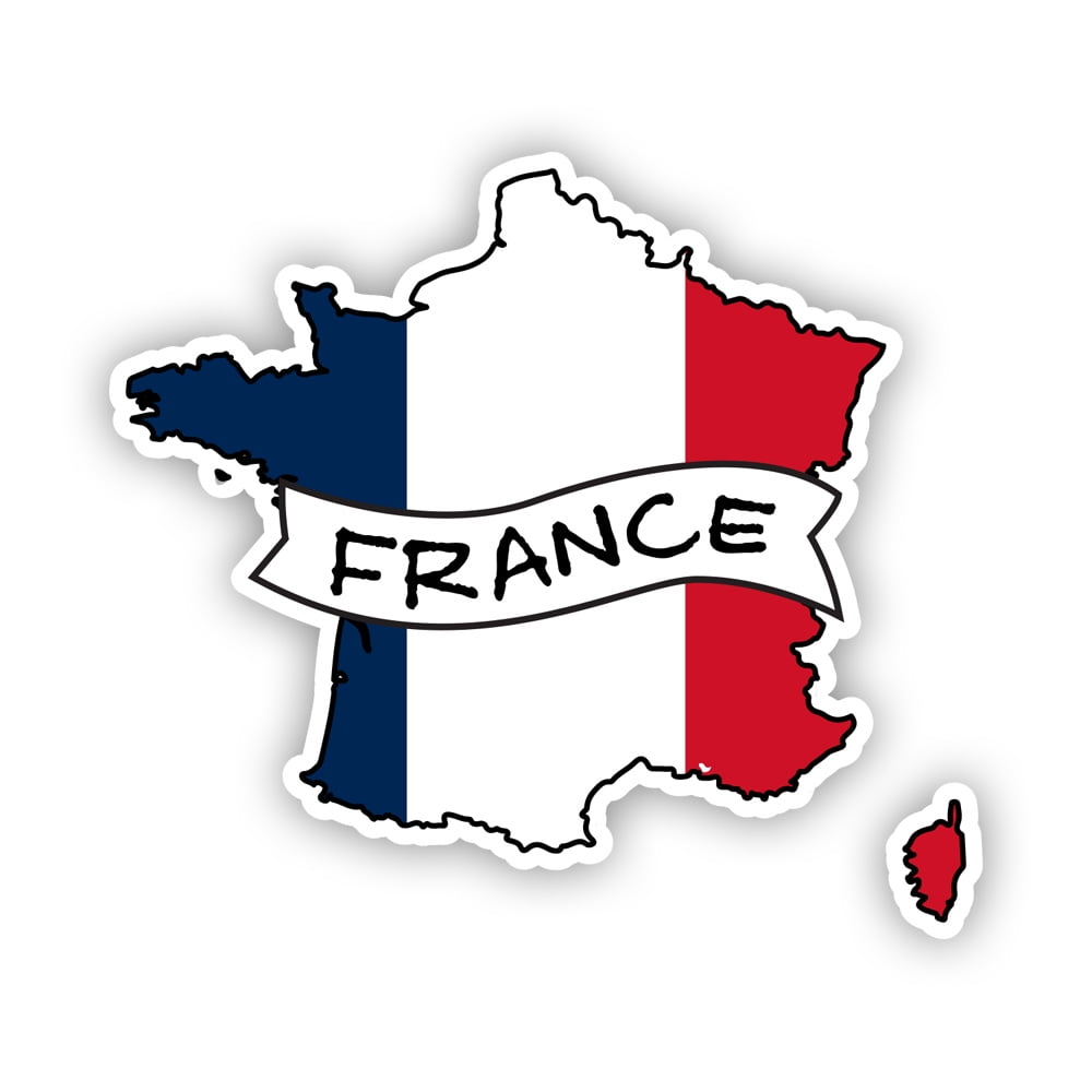 French Shaped France Flag Sticker Decal - Self Adhesive Vinyl ...
