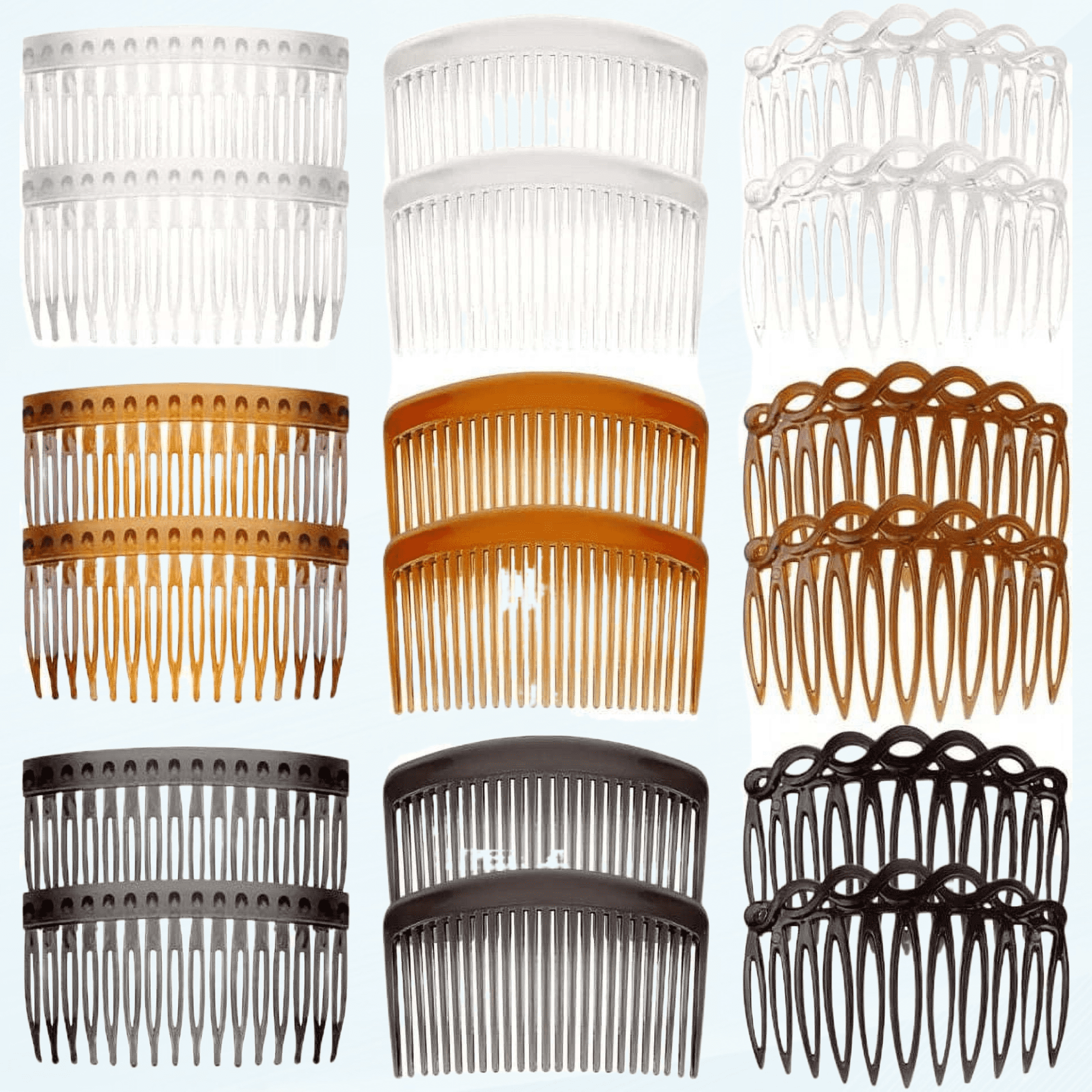 French Side Combs Set of 18, Plastic Hair Twist Decorative Comb with ...