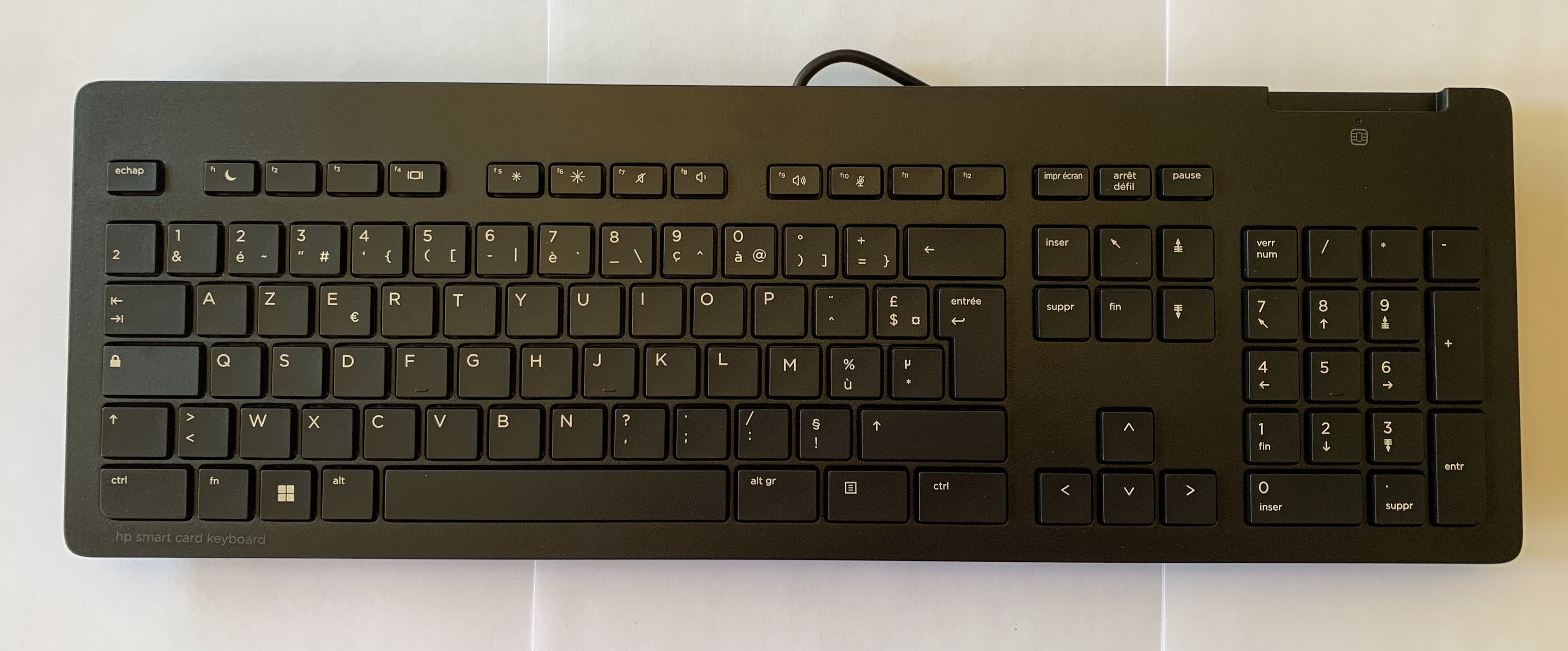 French SmartCard Keyboard USB Smart Card CCID French Azerty layout, HP ...