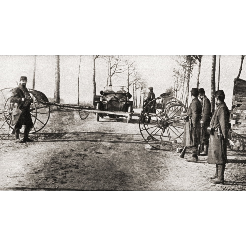French Soldiers At Verdun France Block The Road And Check All Passing ...
