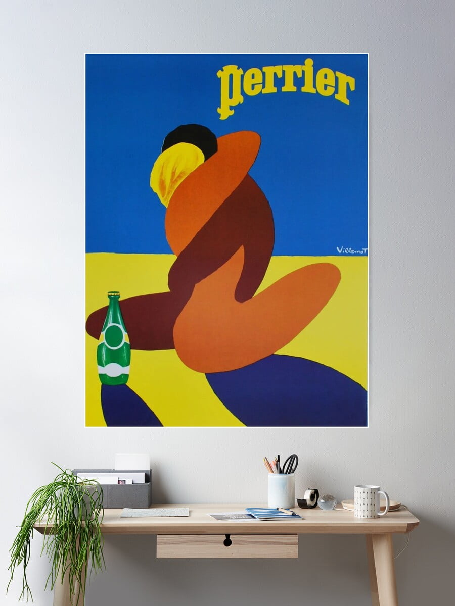 French Sparkling Water Perrier 1981 Poster Vintage - Embrace Poster ...