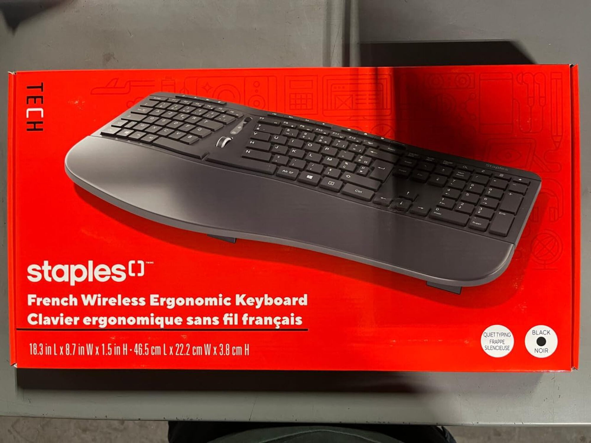 French Split Wireless Ergonomic Keyboard Dual Mode with 2.4G and ...