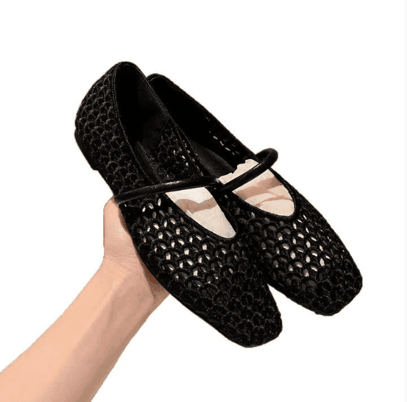 French Square-Toe Woven Sandals - Walmart.com