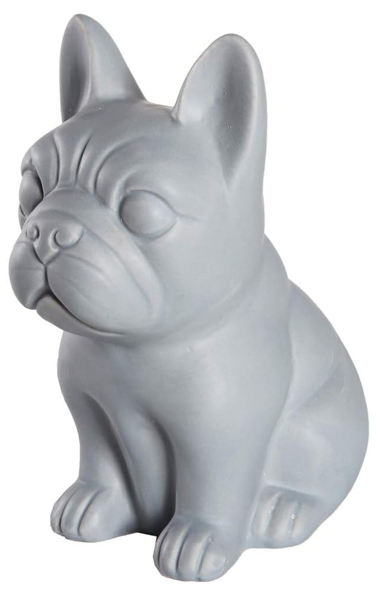French Statue - Matte Dark Grey Sitting Ceramic Dog Statue - Decorative ...