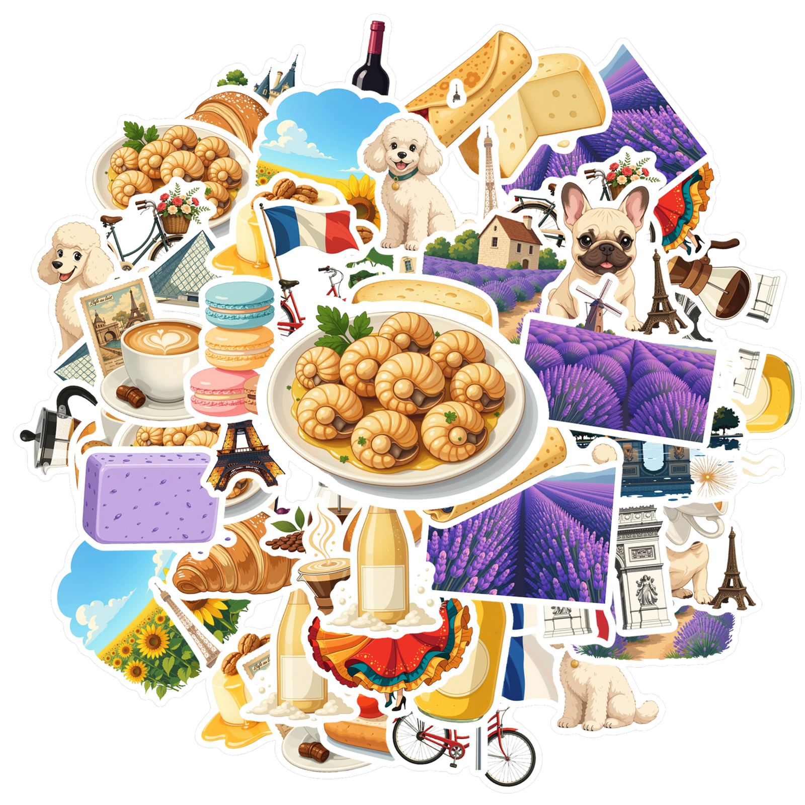French Stickers Culture Decals Food Travel Stickers Architecture Decals ...