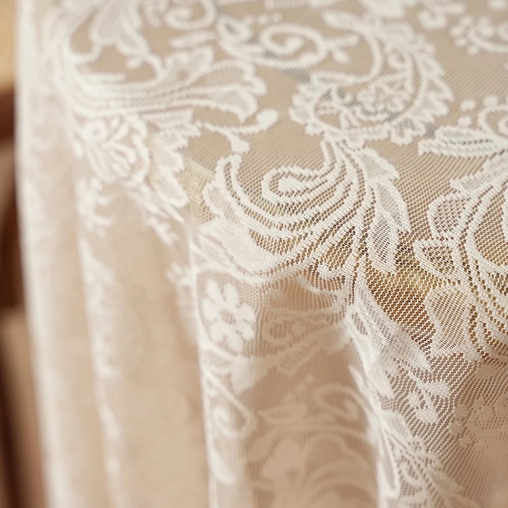French Style Beige Countryside Lace Tablecloth for Living Room Bedroom ...