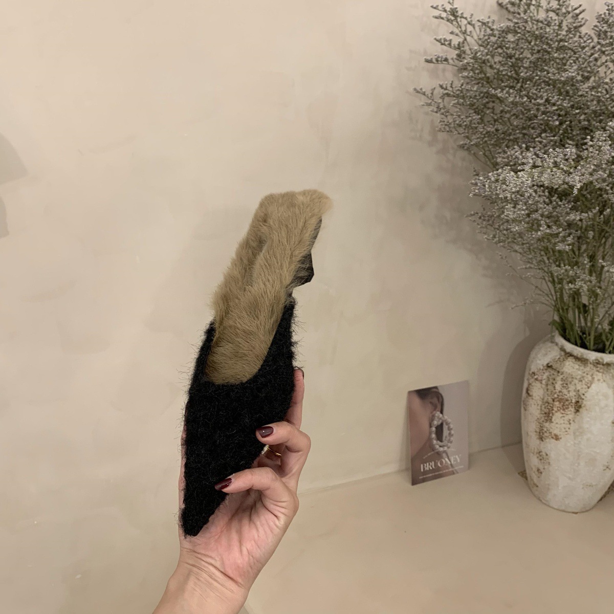 HHH French Style Fur High Heels Sandals Women's Outdoor All-Matching ...