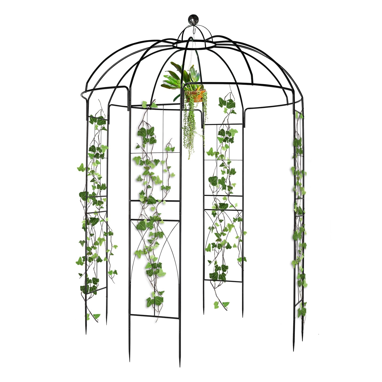 French Style Garden Arch Heavy Duty Metal Arbor 9ft Wide Outdoor ...