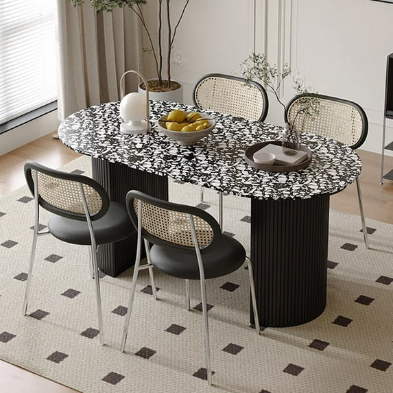 French Style Marble Dining Table for Small Apartments, Vintage High-End ...