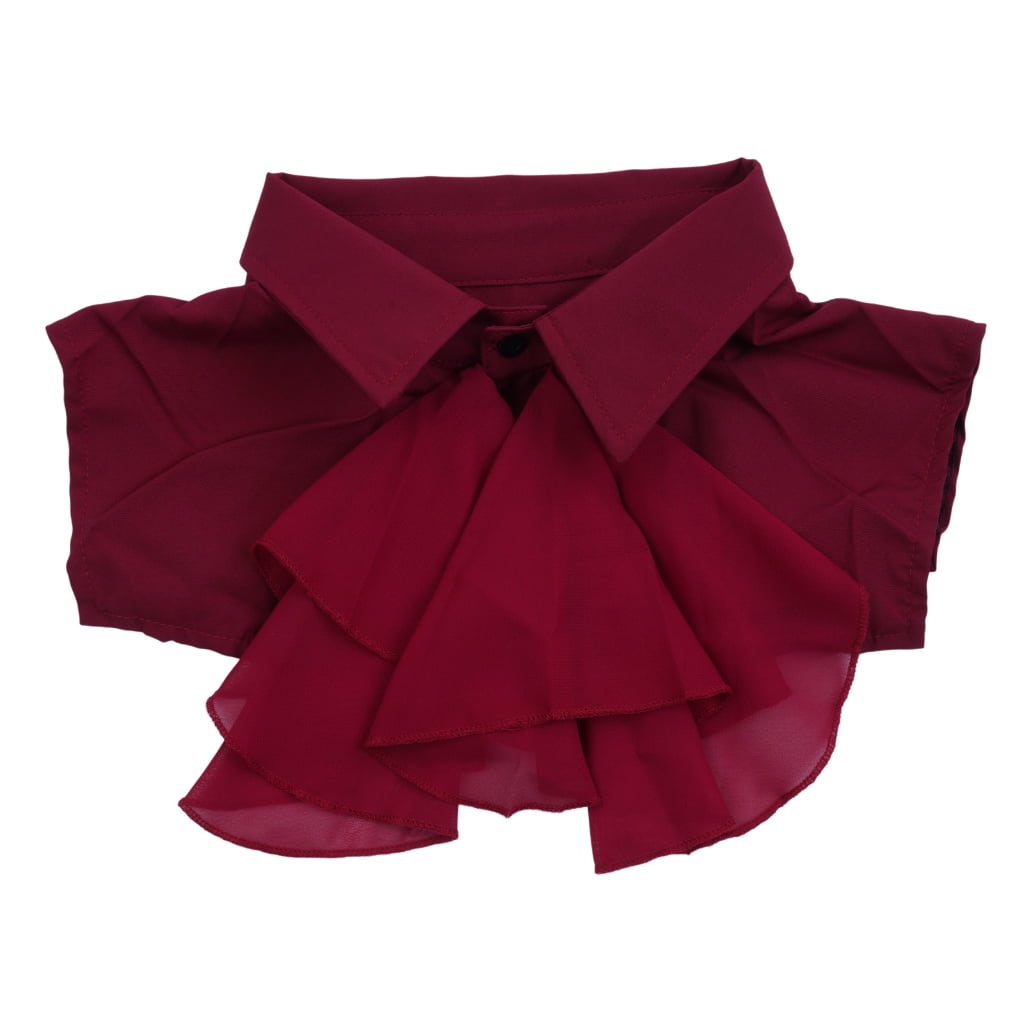 French Style Shirt Collar Layering Half Shirt Ruffle Front Jabot ...