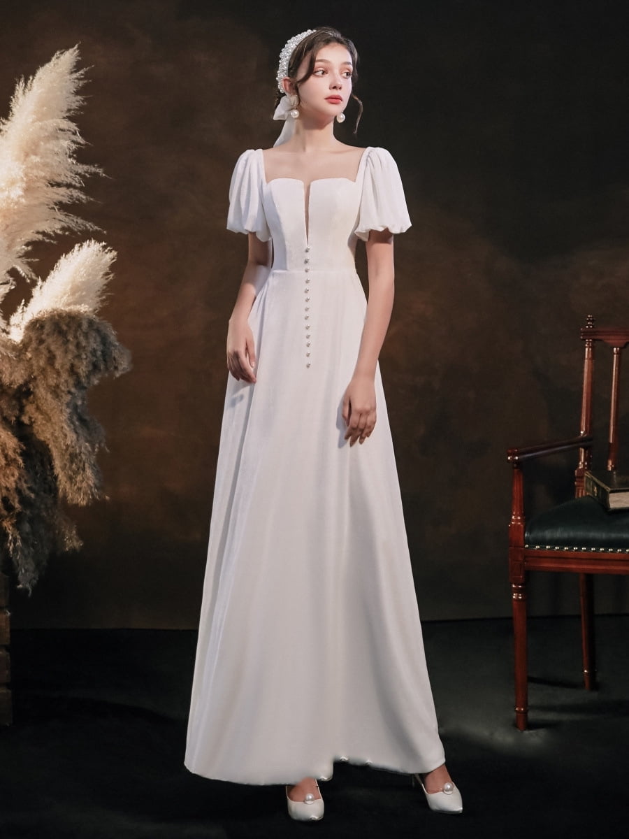 French Style Simple Light Wedding Dress 2025 Summer New White Elegant ...