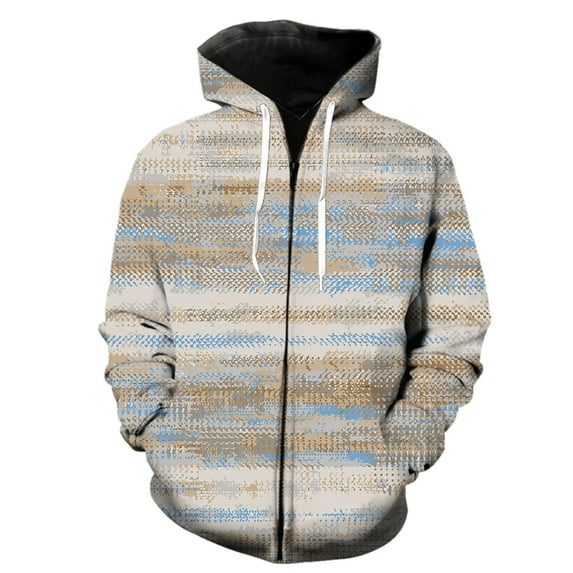 French Style Stripe Men's Zipper Hoodie Oversized Cool Unisex 2024 Hot ...