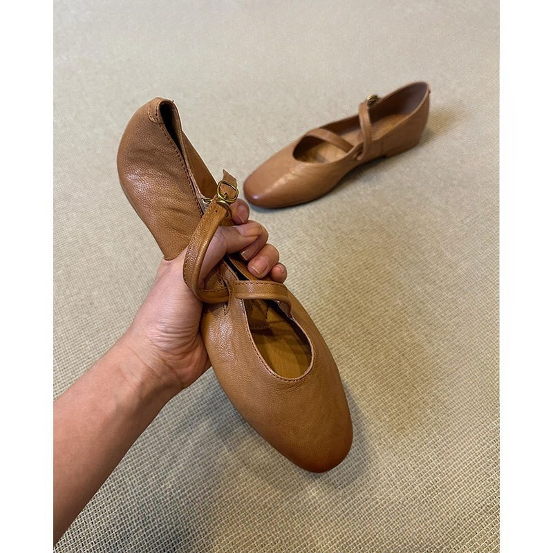 French Style Vintage Mary Jane Shoes Women's 2024 New Flat Elegant ...