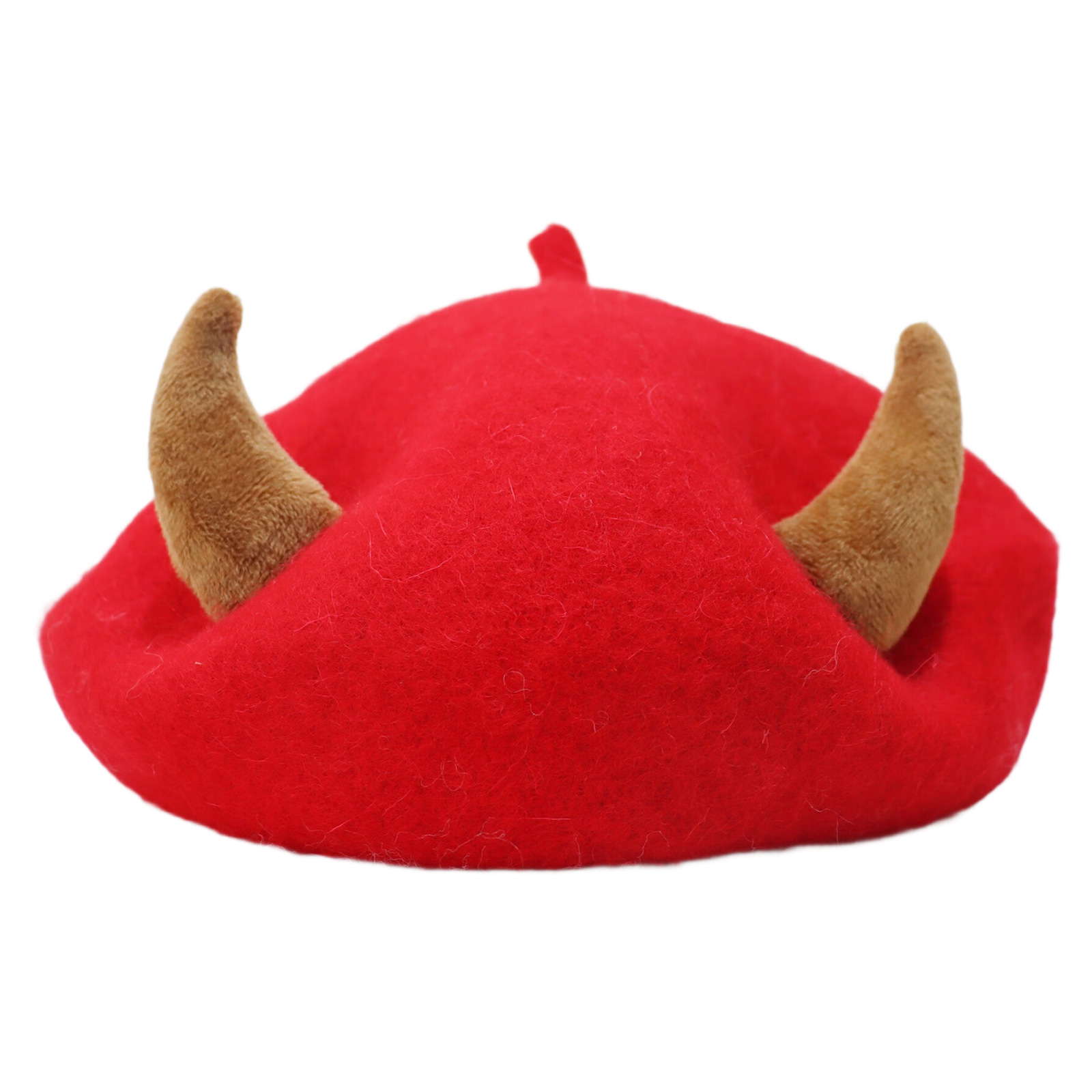 French Styles Devil Horn Hat Winter Warm Octagonal Hat for Women Teens ...