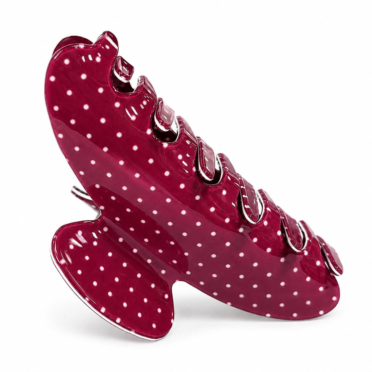 French Sweet Polka Dot Hair Clips Shark Claw Clips Black White Red Hair ...