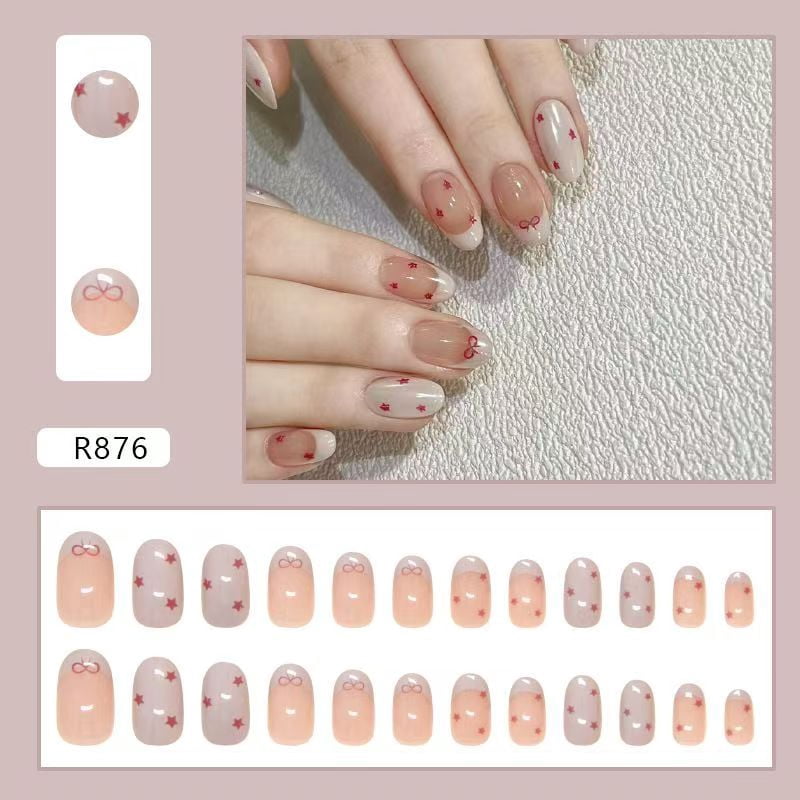 French Temperament Fresh And Cute Nail Art Wearing Nail Art Ins Pure ...