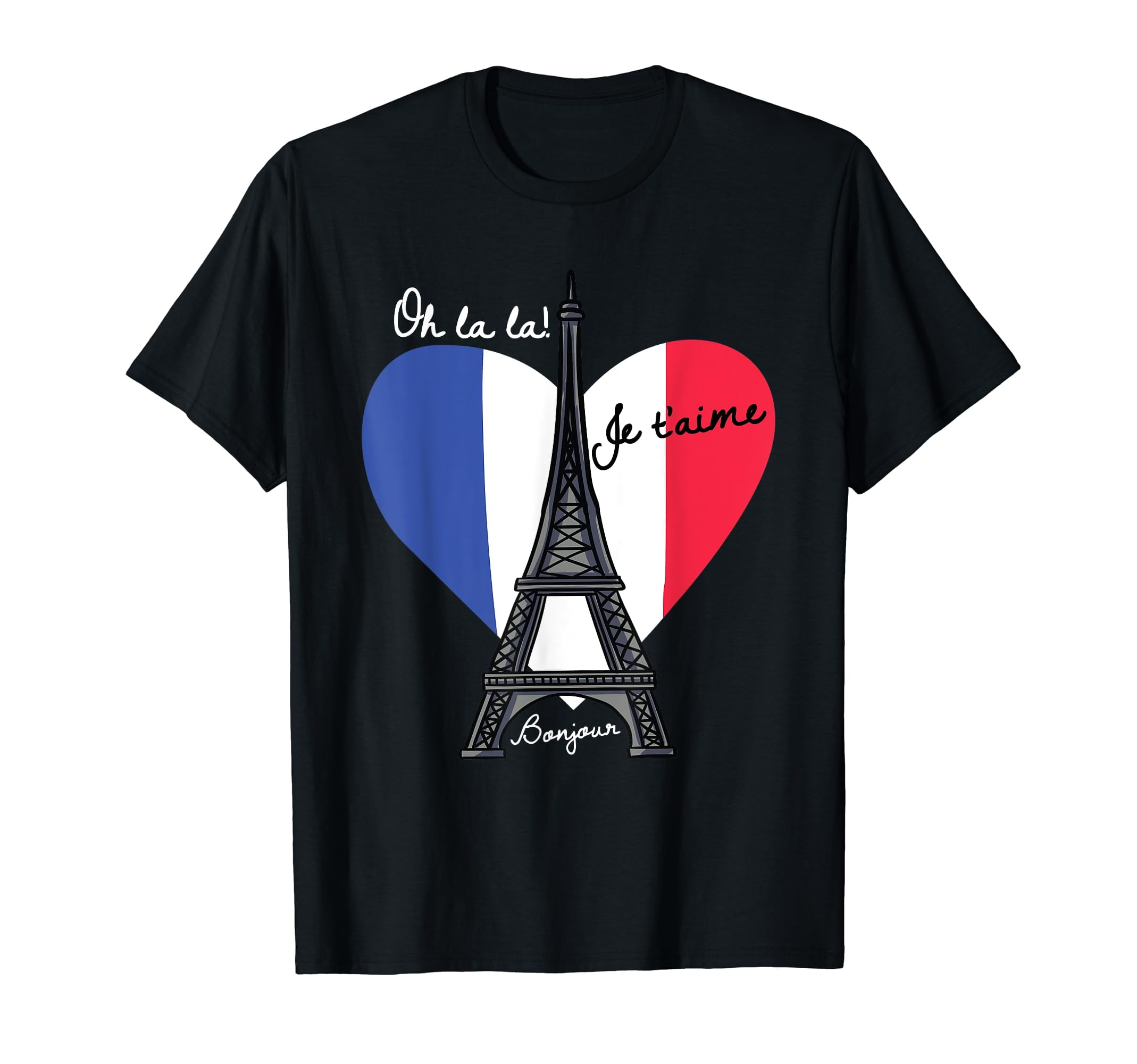 French Themed Souvenirs Eiffel Tower Paris France Flag T-Shirt ...