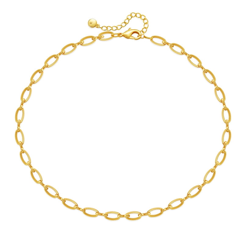 French Thread O-Shaped Chain Circle Chain Choker Retro Necklace Copper ...