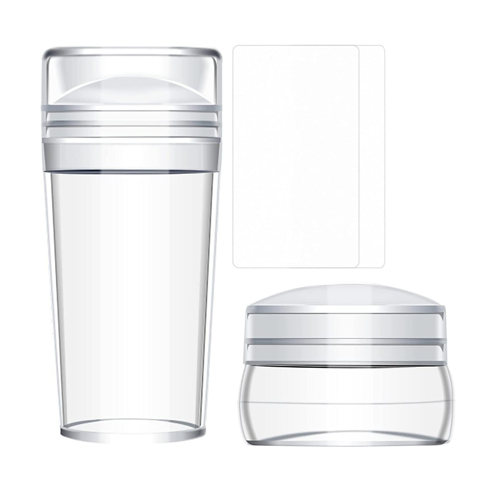 French Tip Nail Stamp 4PCS Stamper Kit Clear Silicone Nail Stamping ...