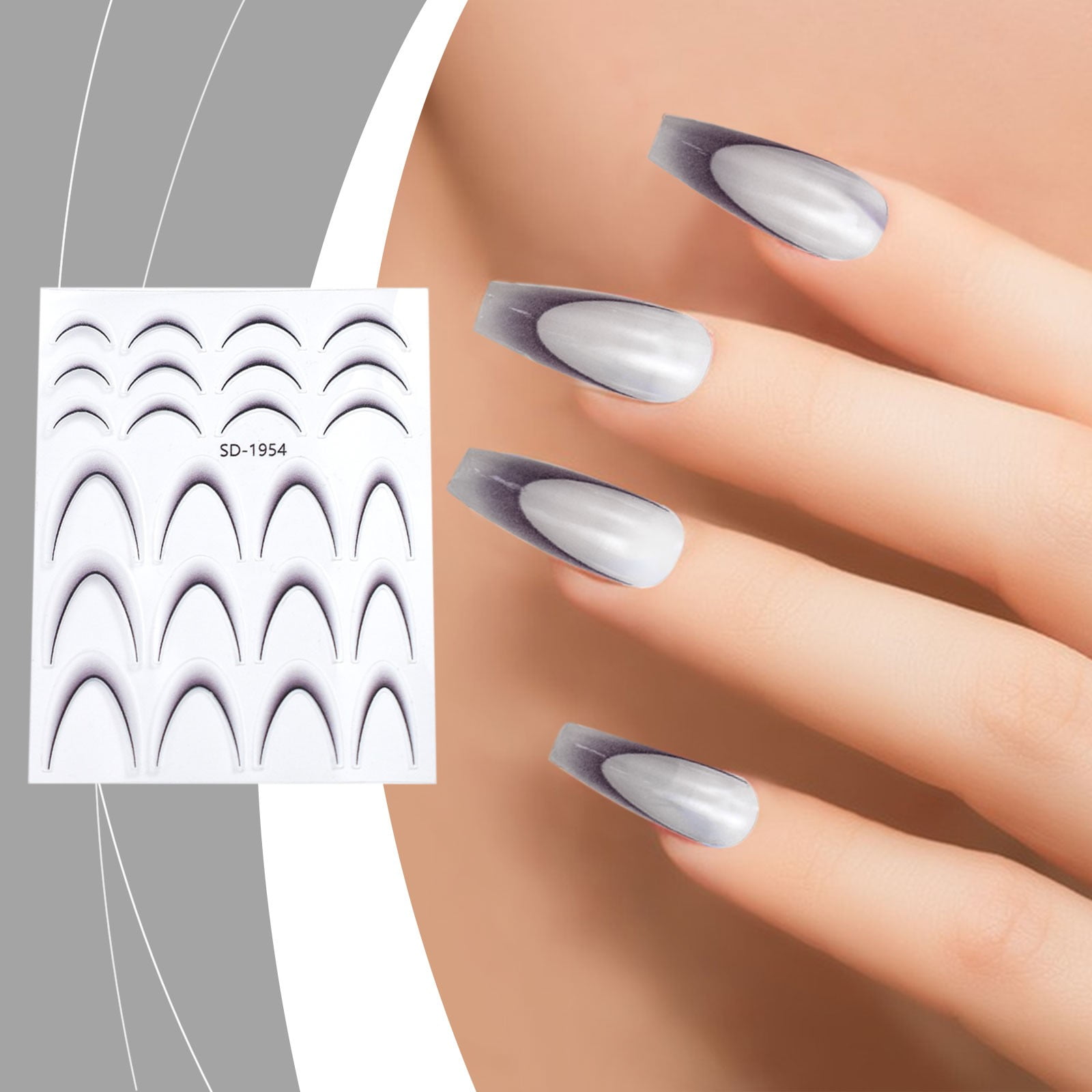 French Tip Nail Stickers Decal - Colorful French Tip Nail Accessories ...