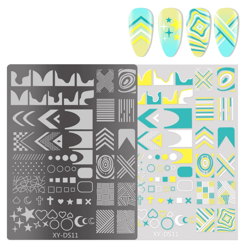 French Tip Nails Stamps Lines Nails Stamping Plates Flowers Nails ...