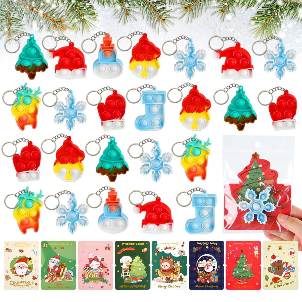 32 Pack Christmas Party Favors for Kids 4-8, Mini Pop Fidget Toys ...