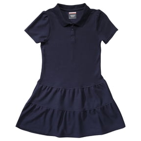Wonder Nation Girls School Uniform Layered Look Dress, Sizes 4-16 ...