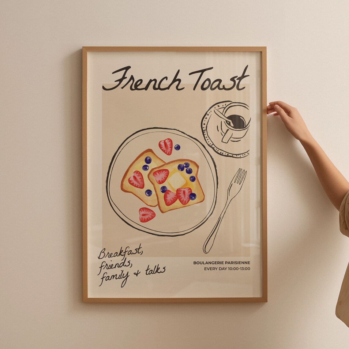 French Toast Poster Trendy Kitchen Foodie Wall Art Poster Decor For ...