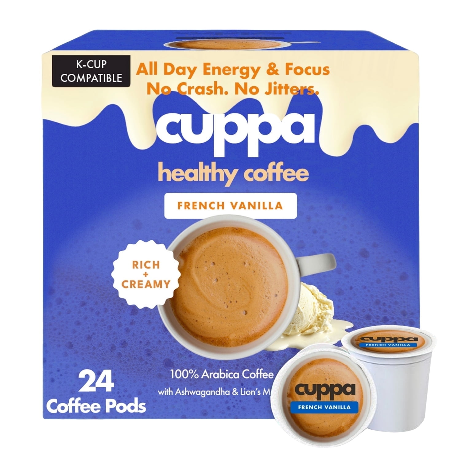 French Vanilla Healthy Coffee Single Serve 24ct Pods - Walmart.com