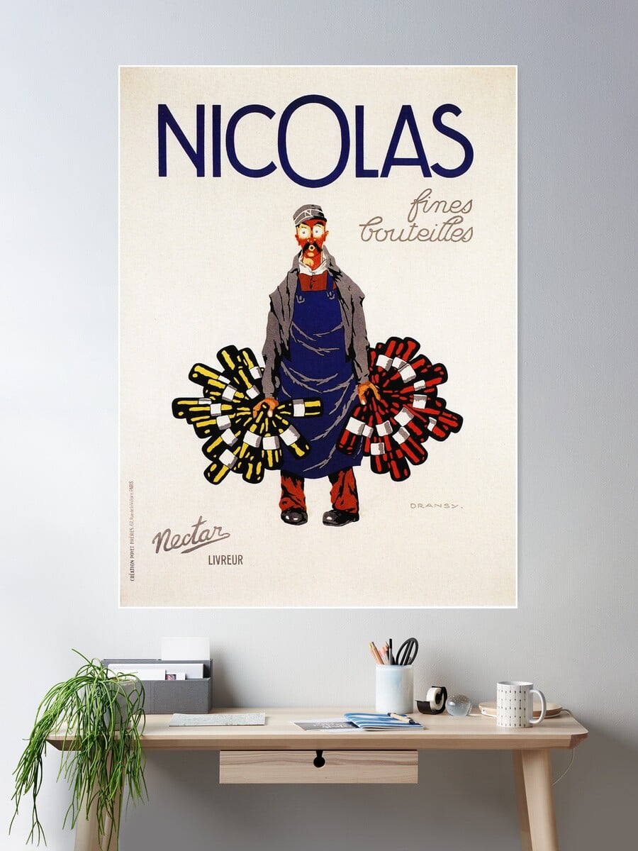 French Vintage Poster - Vins Nicolas Poster Wall Art, Modern Wall Decor ...