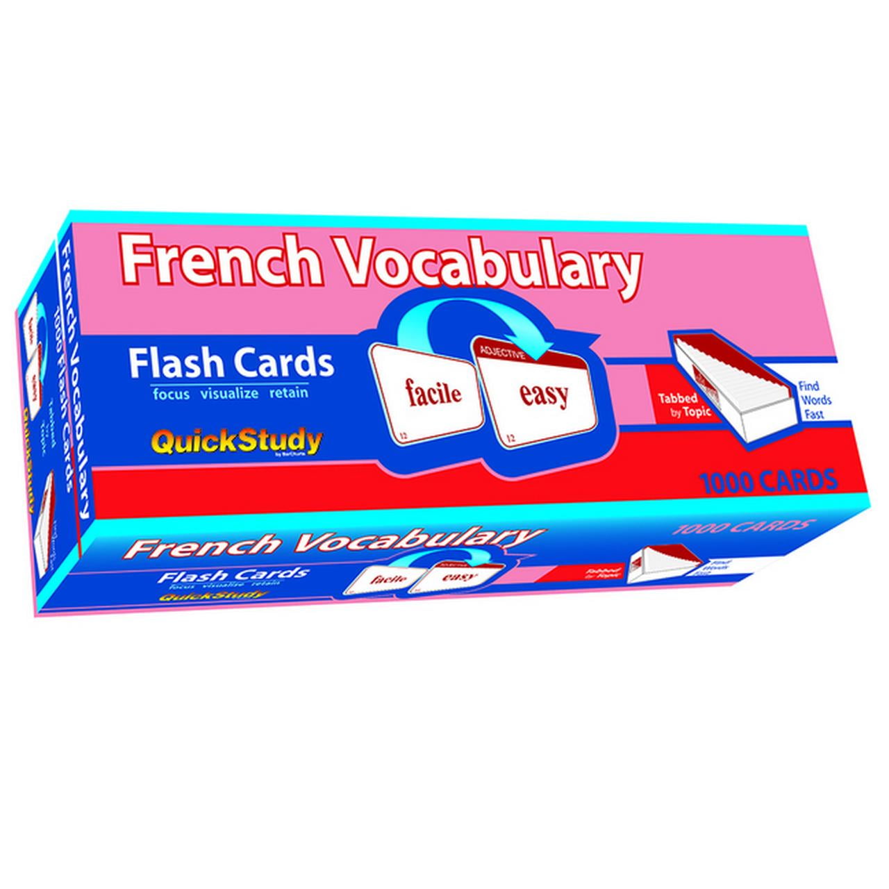 French Vocabulary Flash Cards (1000 Cards): A Quickstudy Reference Tool ...