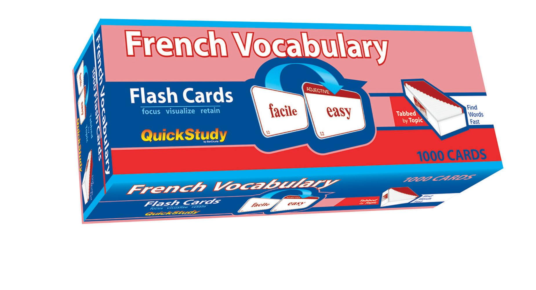 French Vocabulary Flash Cards - 1000 cards : a QuickStudy Reference ...