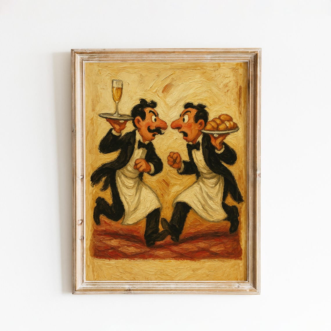 French Waiters Argument Poster – Vintage Café Art, Unframed Poster Size ...