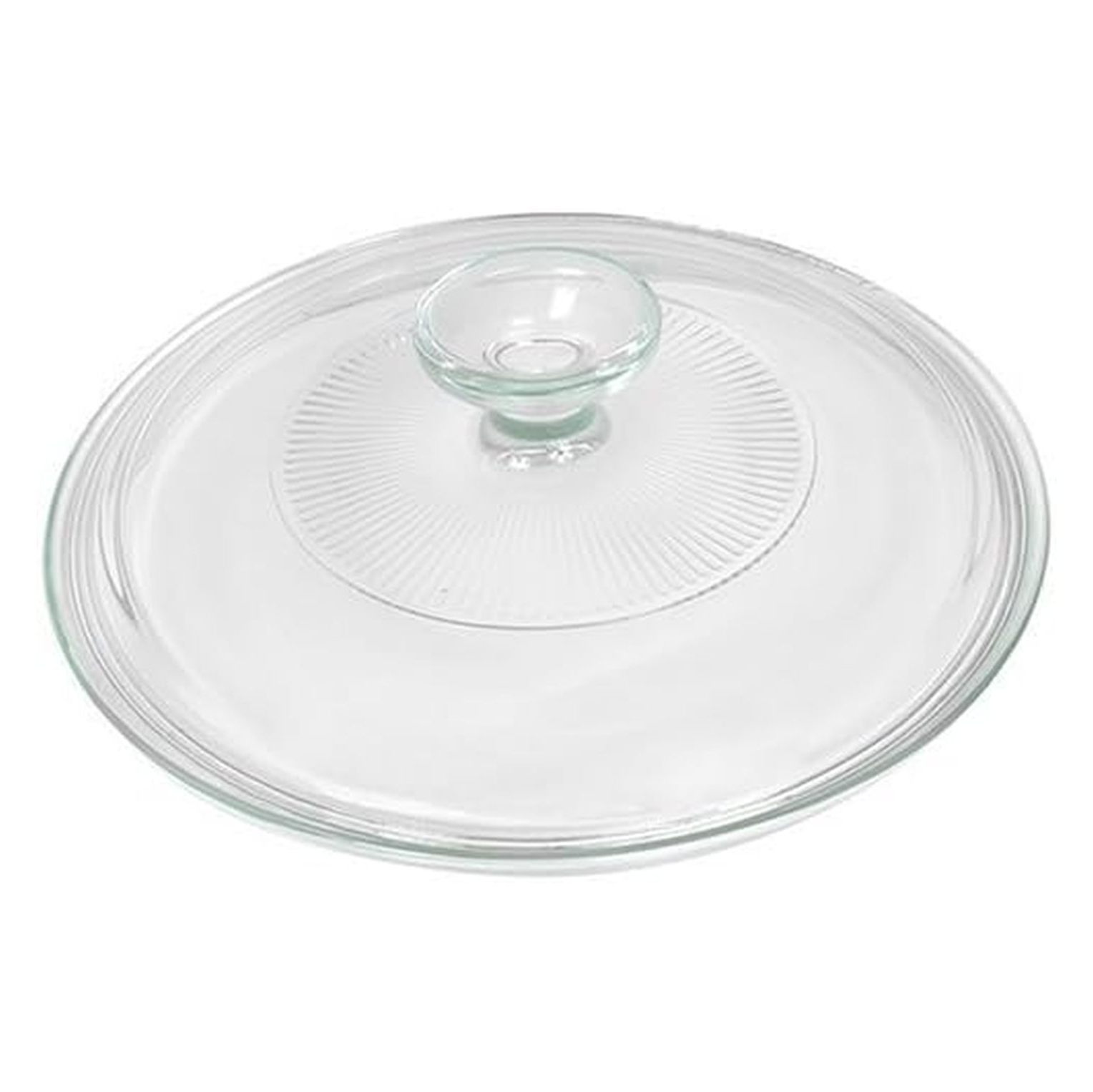 French White 2.5 Quart Fluted Round Glass Lid - Walmart.com