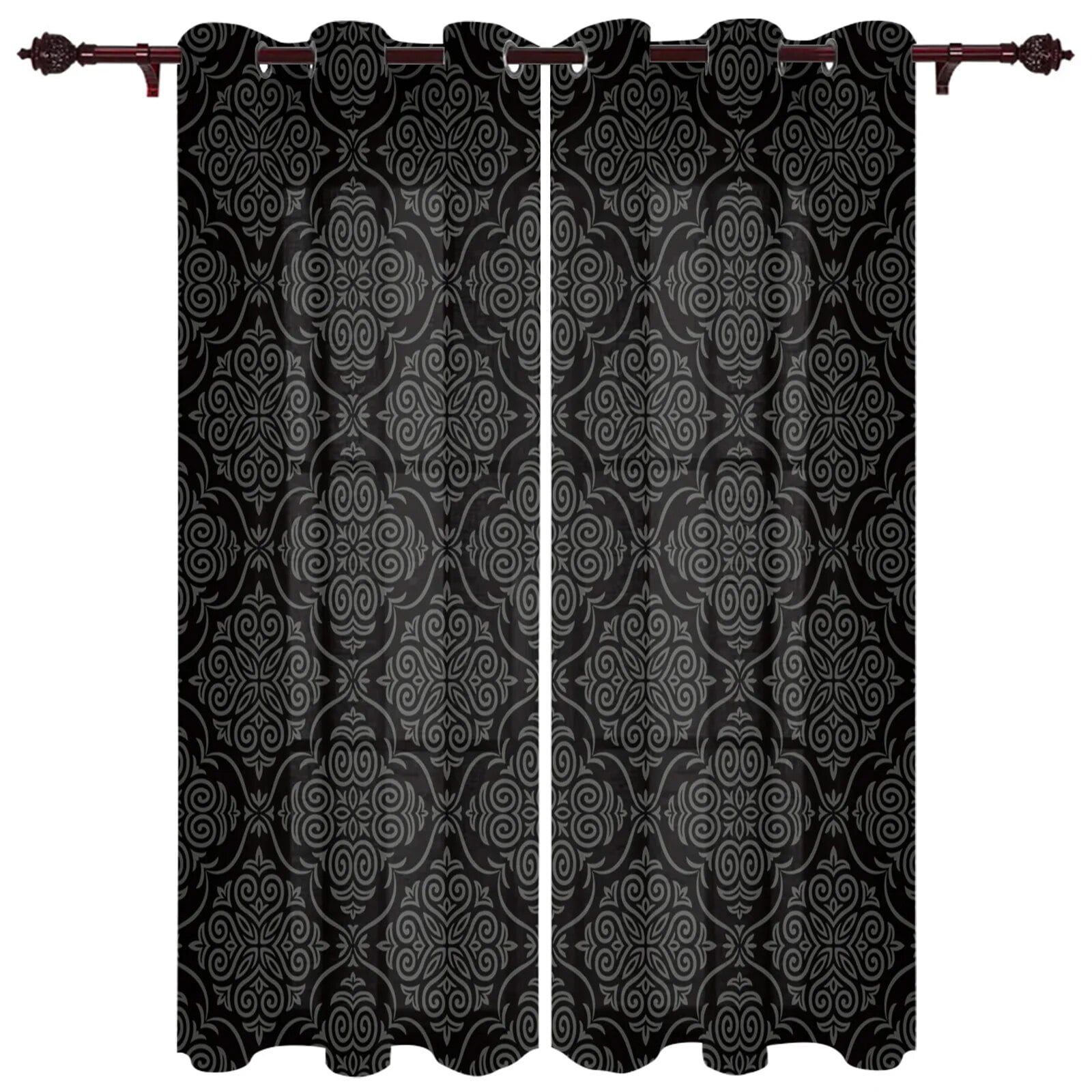 French Window Curtains Baroque Pattern Retro Living Dining Room Kids ...