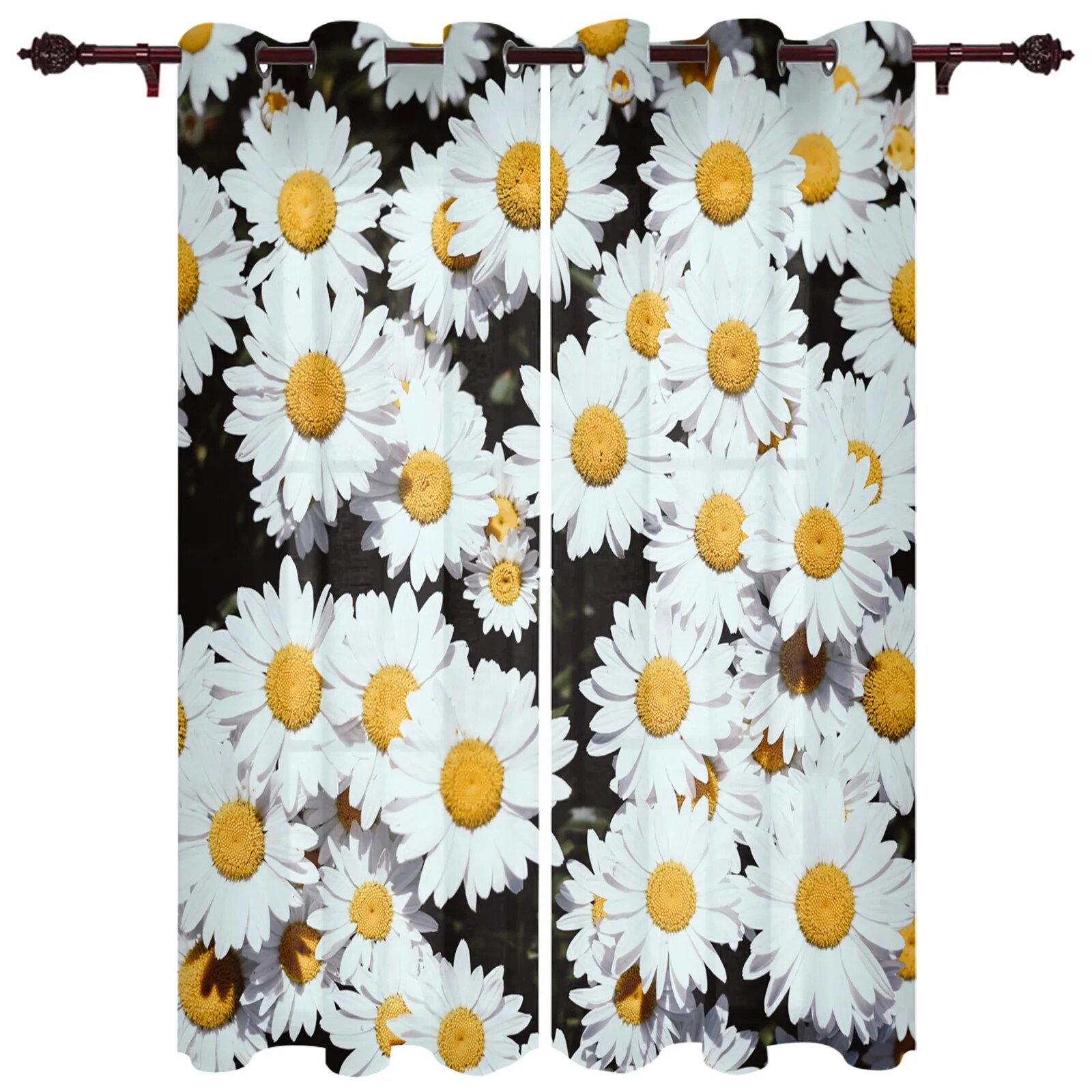 French Window Curtains Daisy Flowers Fresh Living Dining Room Kids ...