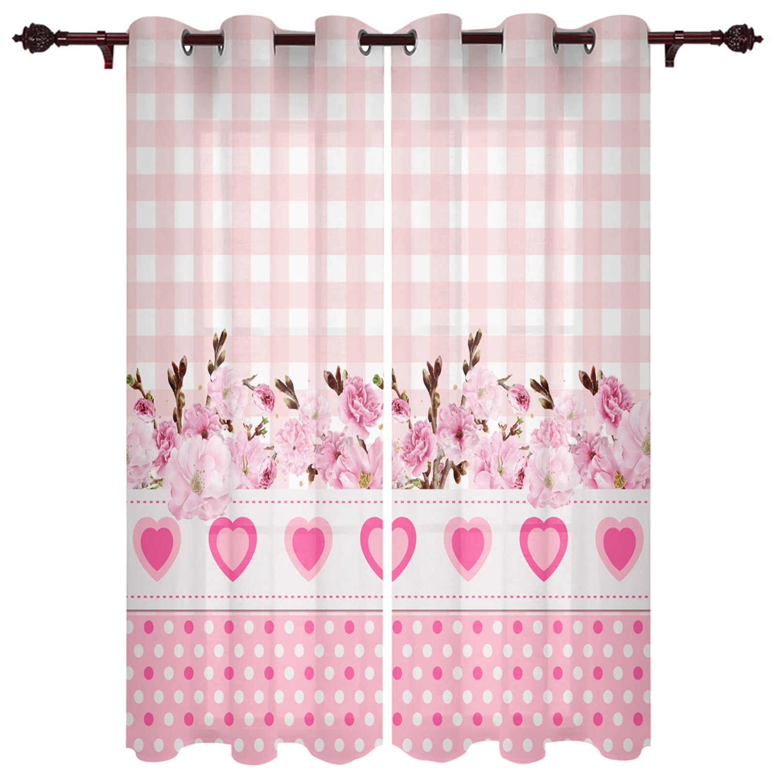 French Window Curtains House Meadow Tree Dusk Living Dining Room Kids ...