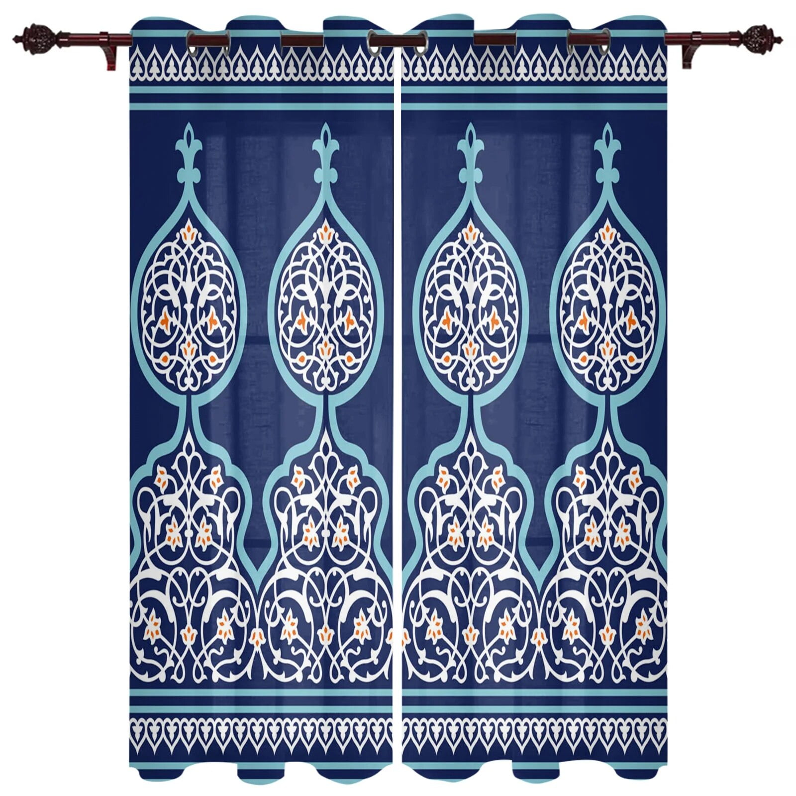 French Window Curtains Islamic Pattern Art Living Dining Room Kids ...