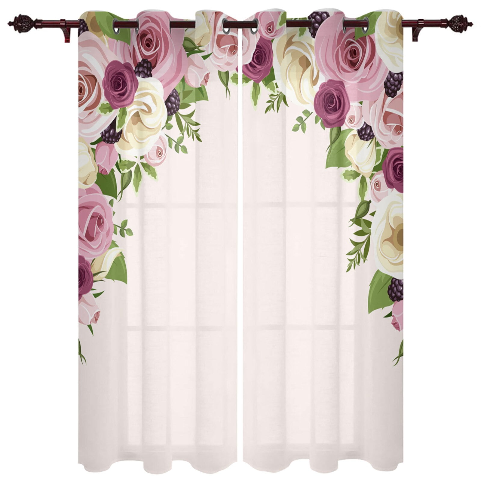 French Window Curtains Kitchen Cook Vegetables Living Dining Room Kids ...