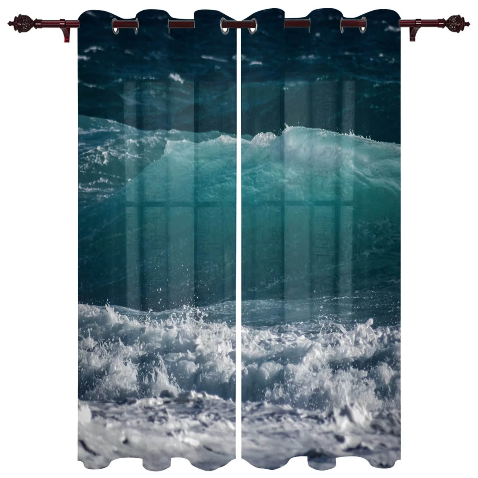 French Window Curtains Ocean Spray Summer Living Dining Room Kids ...